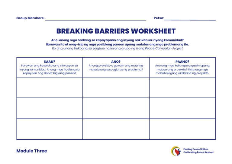 3.4 Breaking Barriers Worksheet | PDF