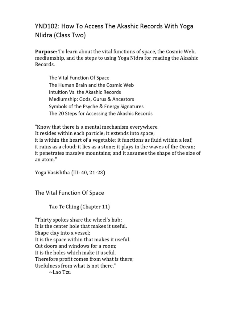Accessing Akashic Records Through Yoga | PDF | Galaxy | Meditation