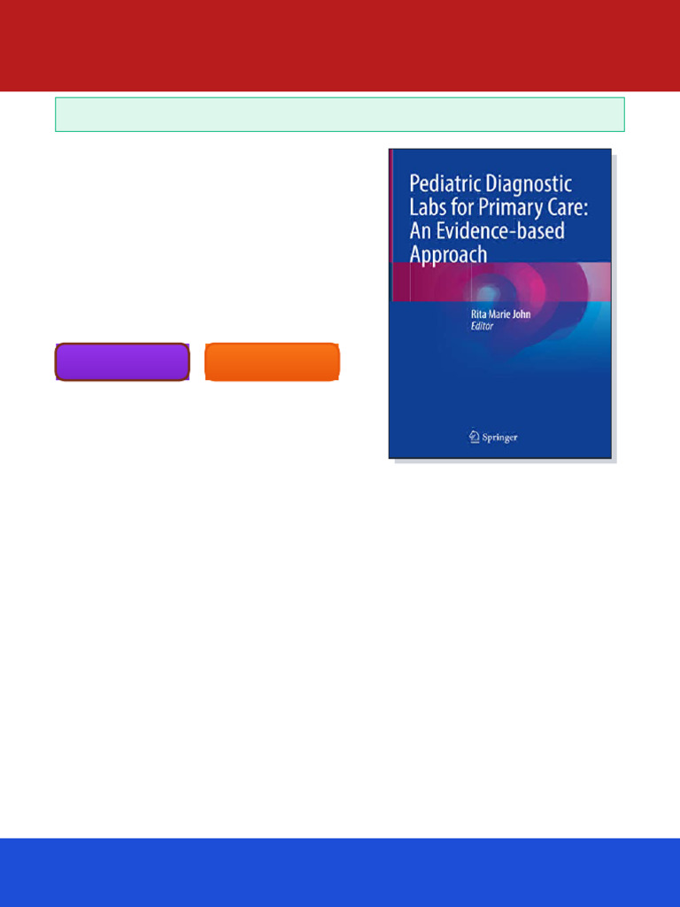 Pediatric Diagnostic Labs For Primary Care An Evidence Based Approach ...