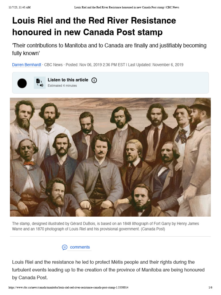 Louis Riel and the Red River Resistance honoured in new Canada Post ...