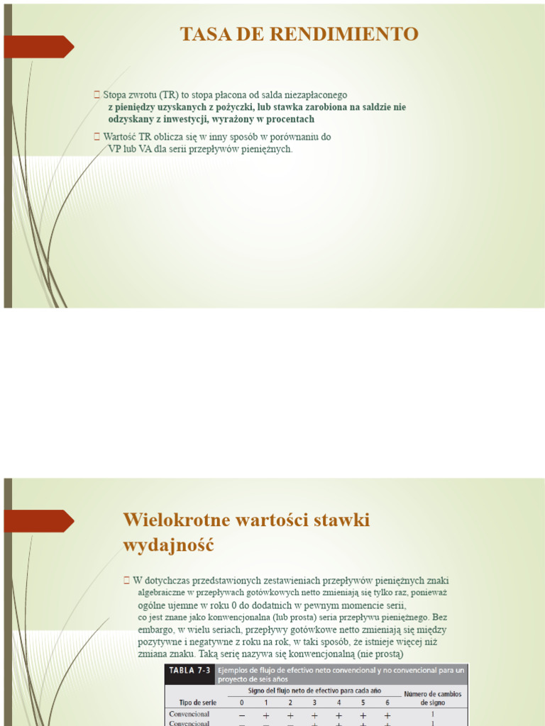 Wielokrotna Stopa Zwrotu | PDF