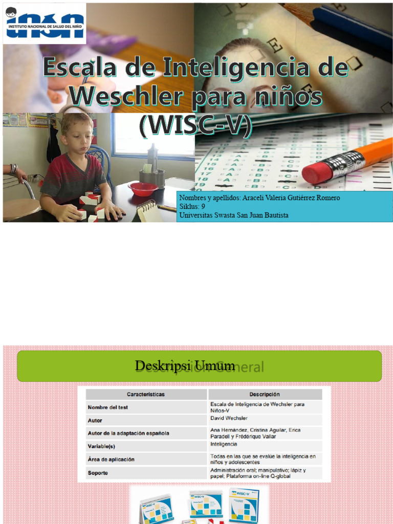 Evaluasi WISC-V: Skala Kecerdasan Anak | PDF