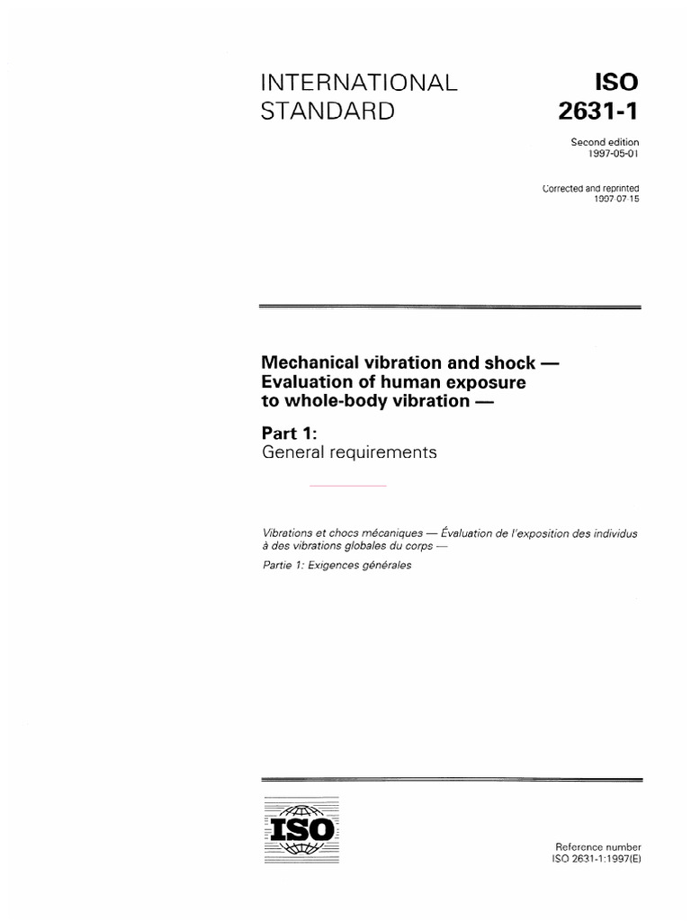 ISO 2631-1:1997 Estándar de Visualización | PDF