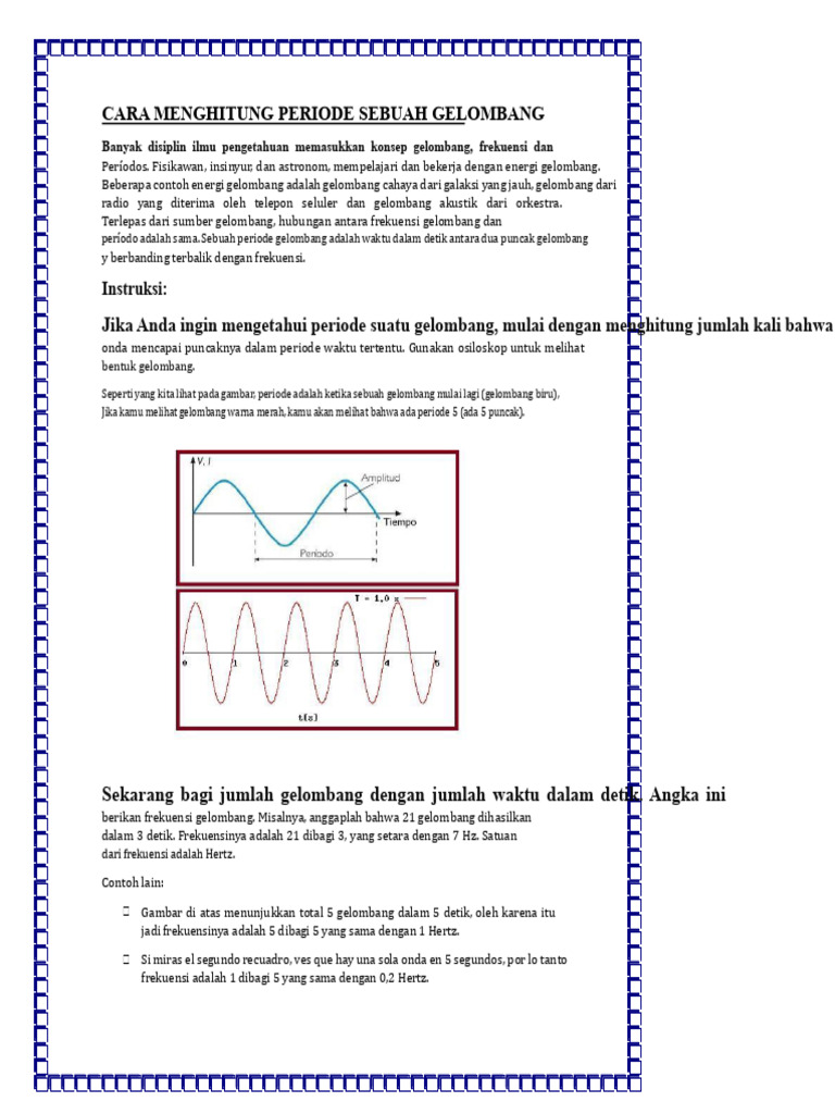 Menghitung Periode dan Frekuensi Gelombang | PDF
