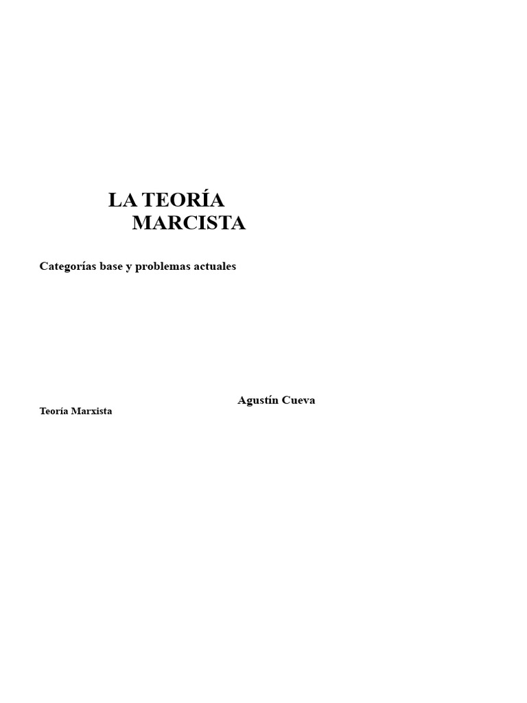Teoría Marxista y Clases Sociales | PDF | marxismo | Karl Marx