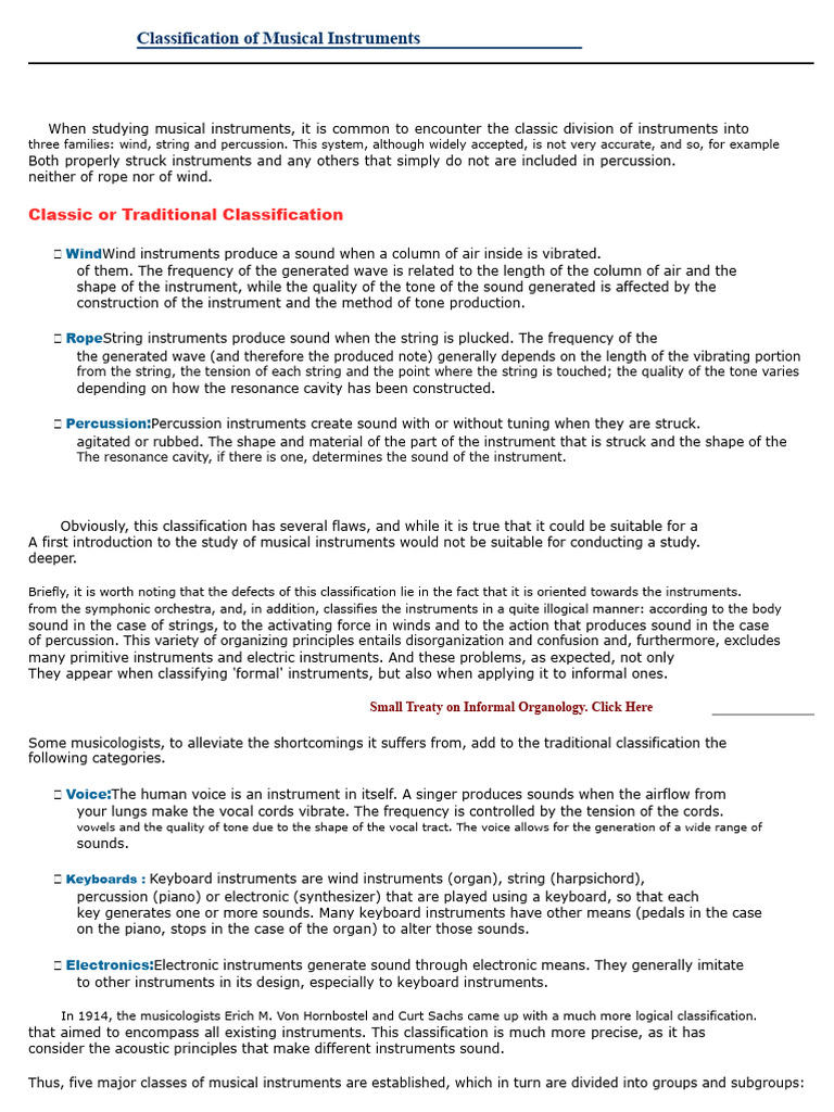 2 - Classification of Musical Instruments | PDF | Musical Instruments ...