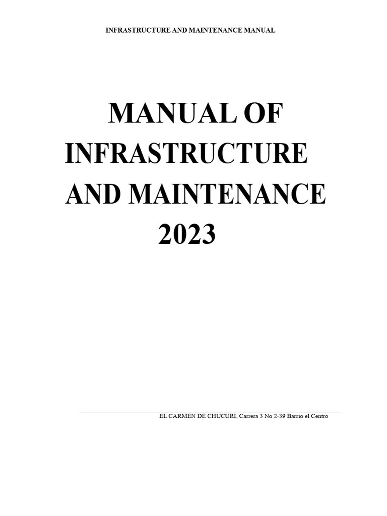 Infrastructure and Maintenance Manual | PDF