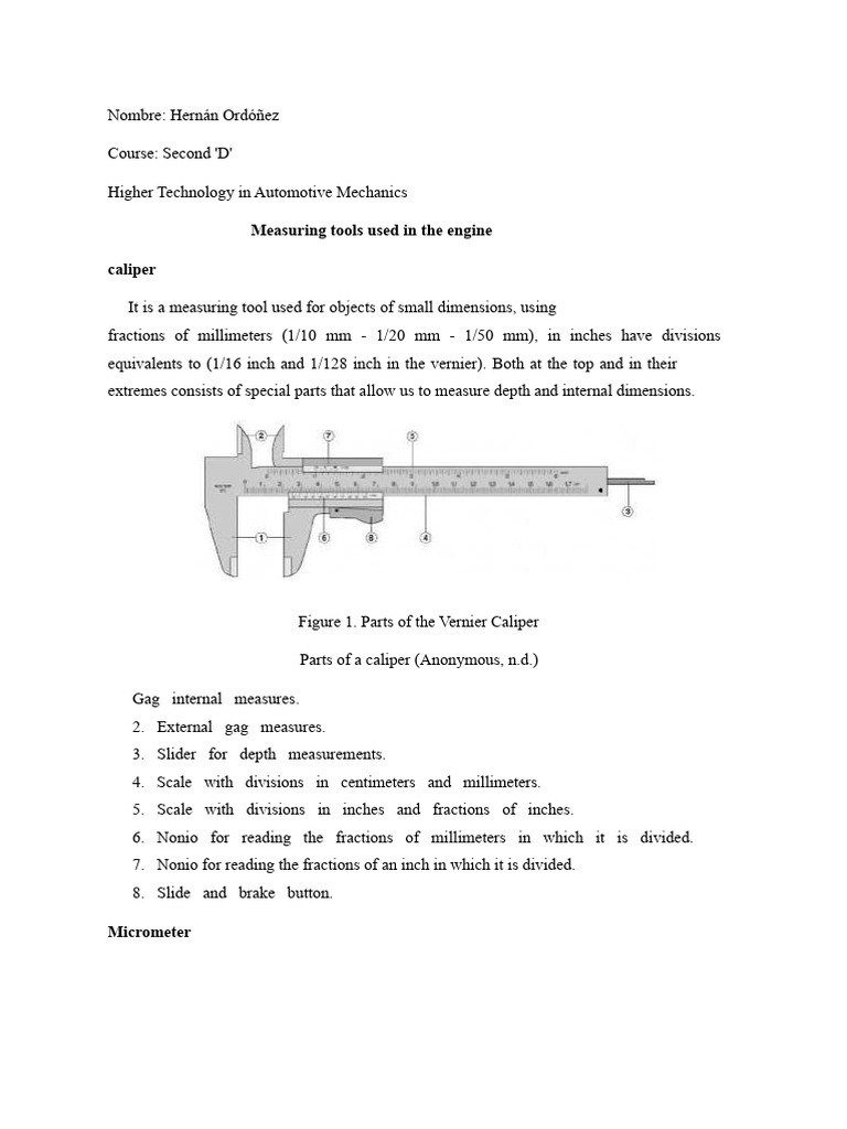 Measuring Tools for Automotive Mechanics | PDF | Length