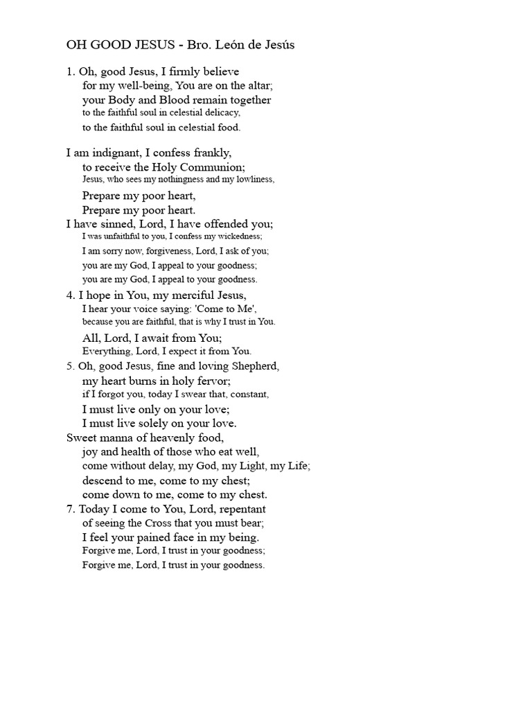 Oh Good Jesus | PDF