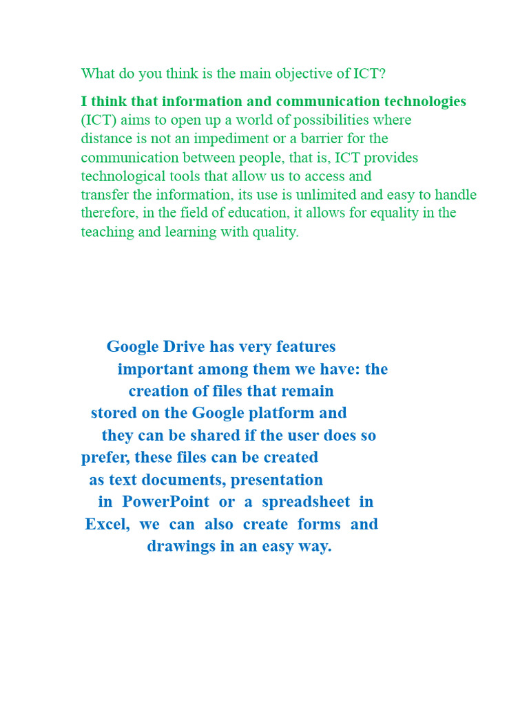 What Do You Think Is The Main Objective of ICT? | PDF | Educational ...