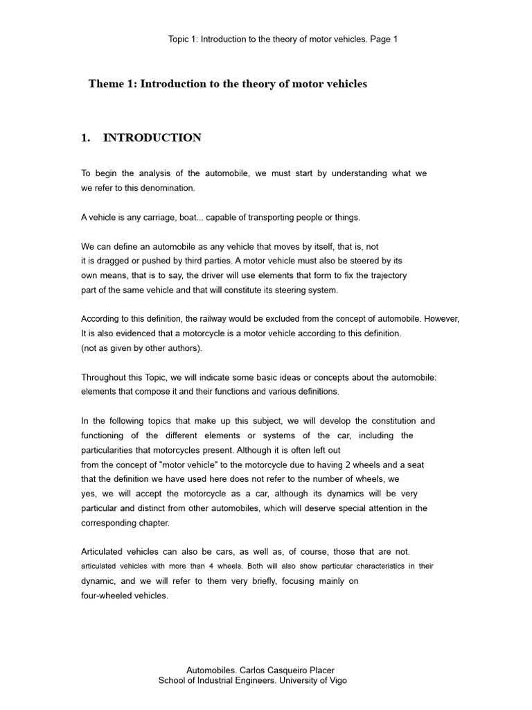 Introduction to Motor Vehicle Theory | PDF | Vehicles | Car