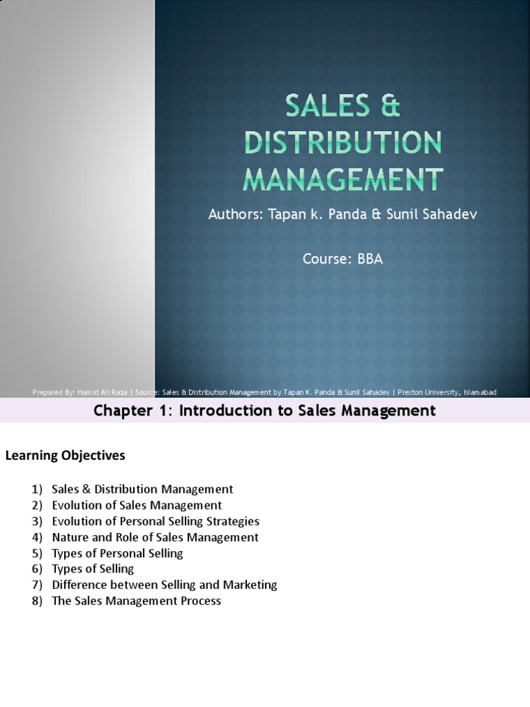 Sales & Distribution Management Overview | PDF | Sales | Forecasting