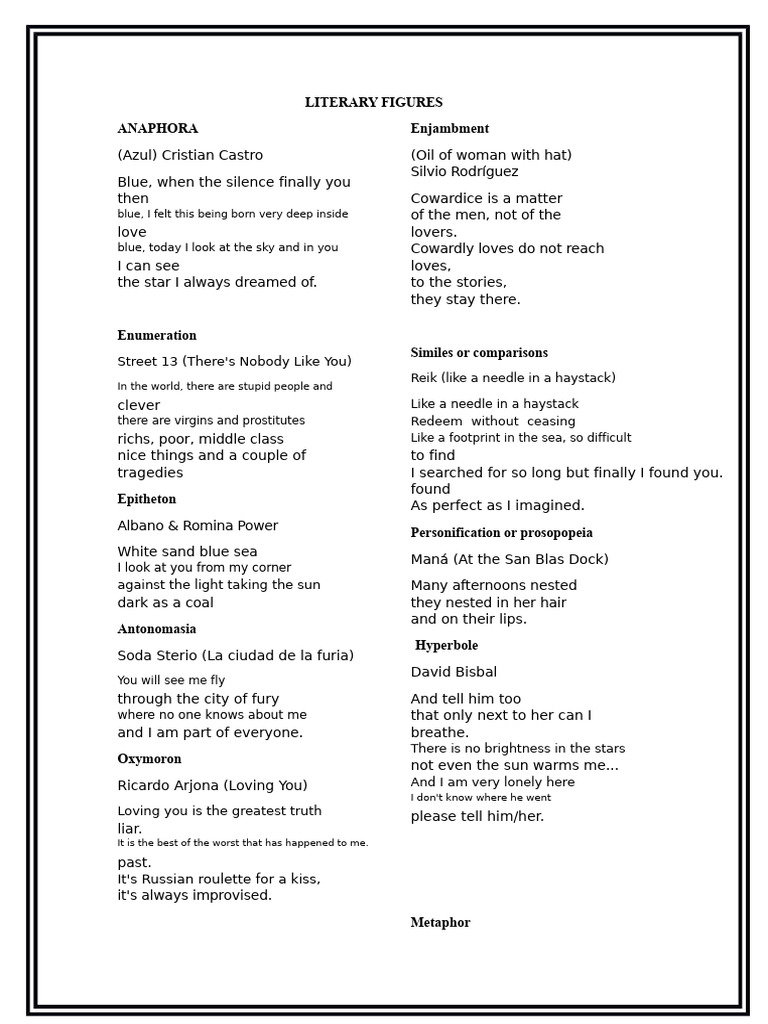 Literary Figures | PDF | Rhetorical Techniques