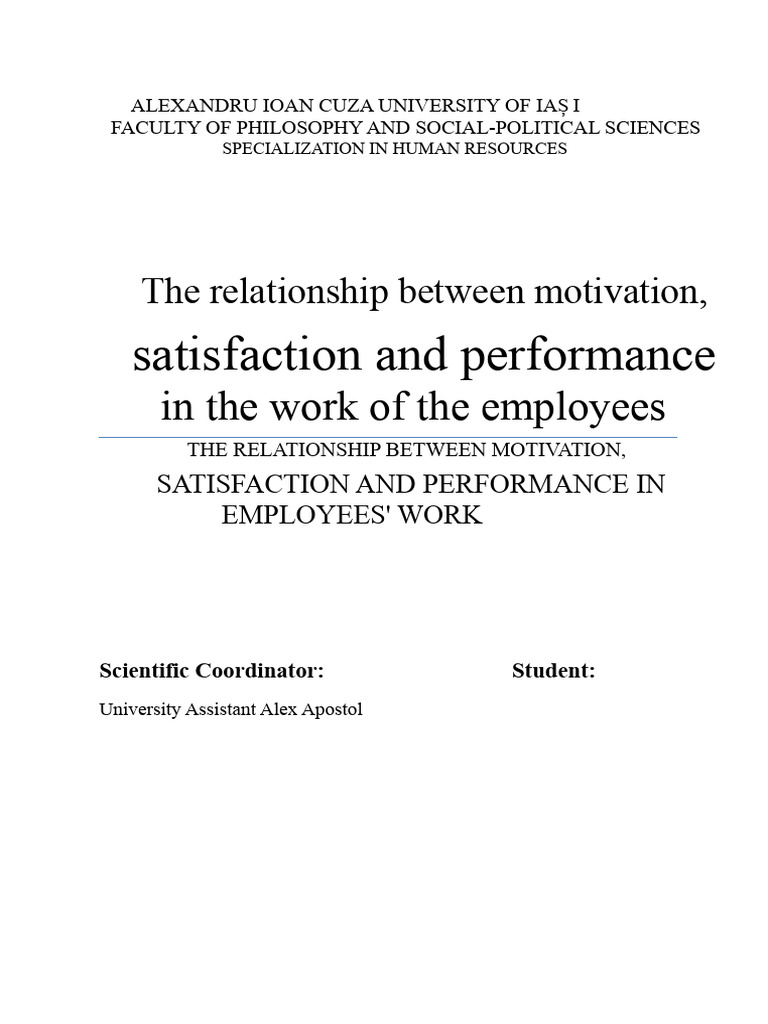The Relationship Between Motivation, Job Satisfaction, and Employee ...