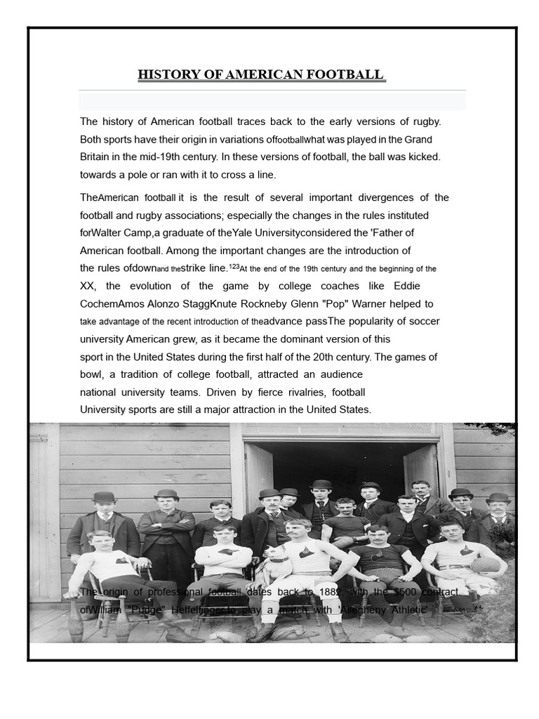 History of American Football Origins | PDF
