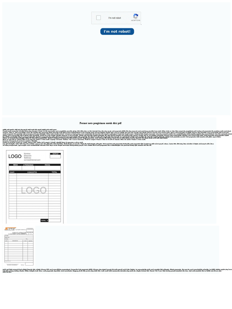 Format Nota Pengiriman Untuk Diisi | PDF