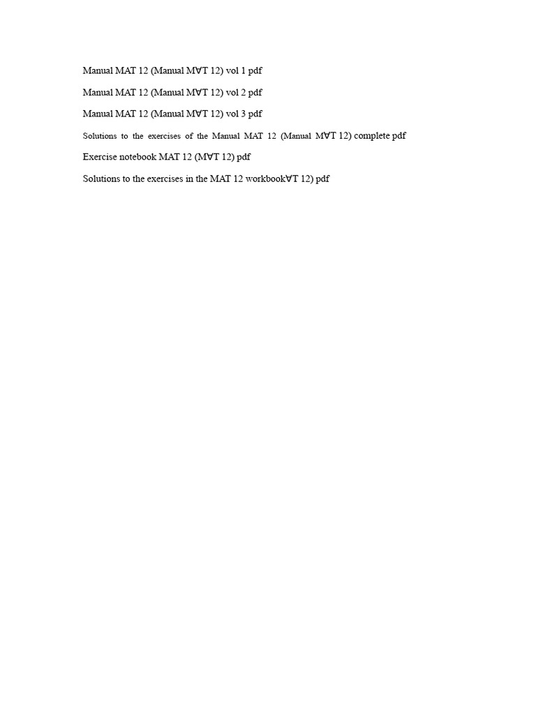 Manual MAT 12 | PDF