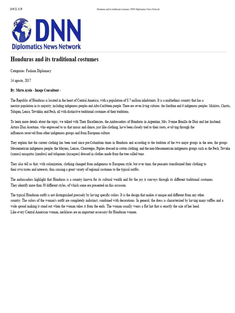 Honduras and Its Traditional Costumes | PDF | Blouse | Dress