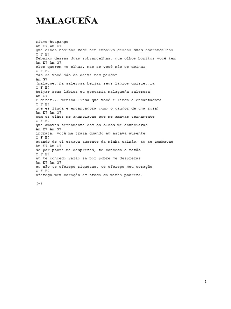 ACORDES MALAGUEÑA | PDF
