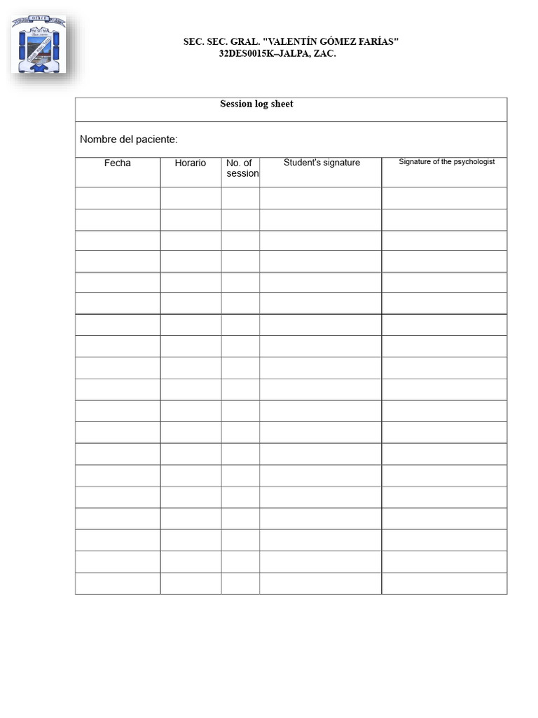 FORMAT-Session Registration Sheet | PDF