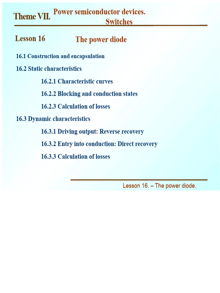 Power Diodes (Dynamic and Static Characteristics) and Types of ...