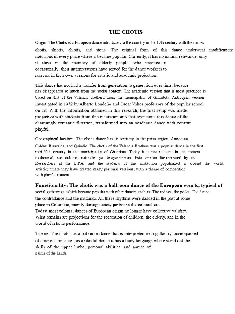 2 The Chotis | PDF | Dances