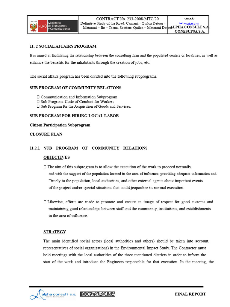 Social Affairs Program | PDF | Employment | Information