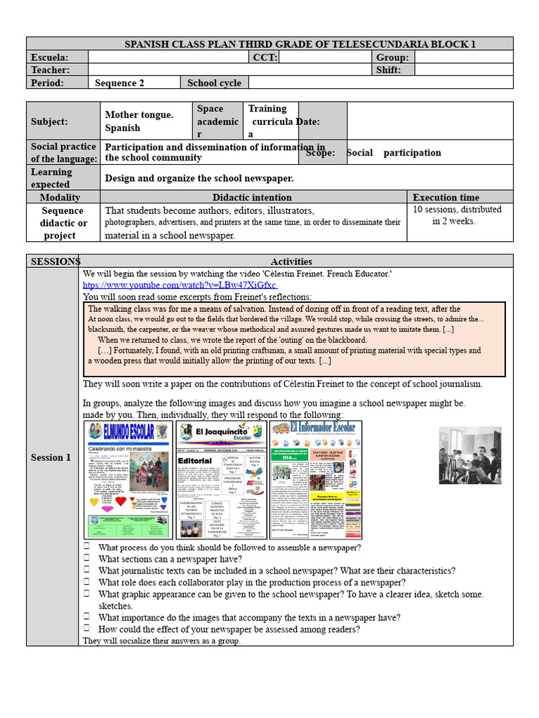 Sequence 2. Design and Organize The School Newspaper | PDF | Newspapers ...
