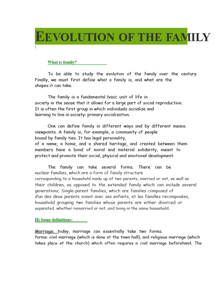 Evolution of Family Structures Over Time | PDF | Family | Marriage