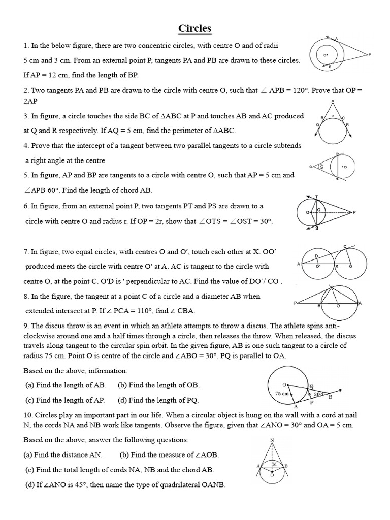 Circle Geometry Problems and Solutions | PDF