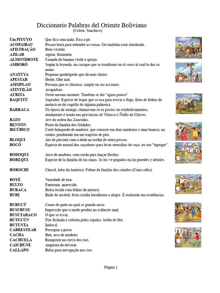 Dicionário de Palavras do Oriente Boliviano | PDF | Milho | Banana