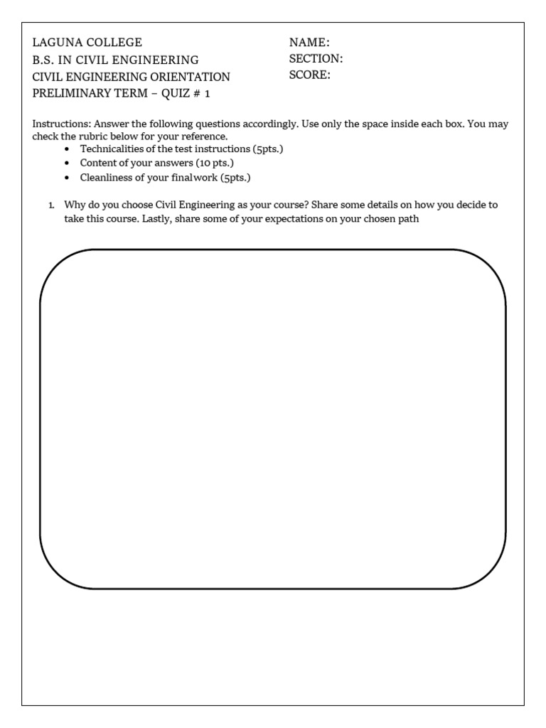 CE Orientation Prelims Quiz | PDF