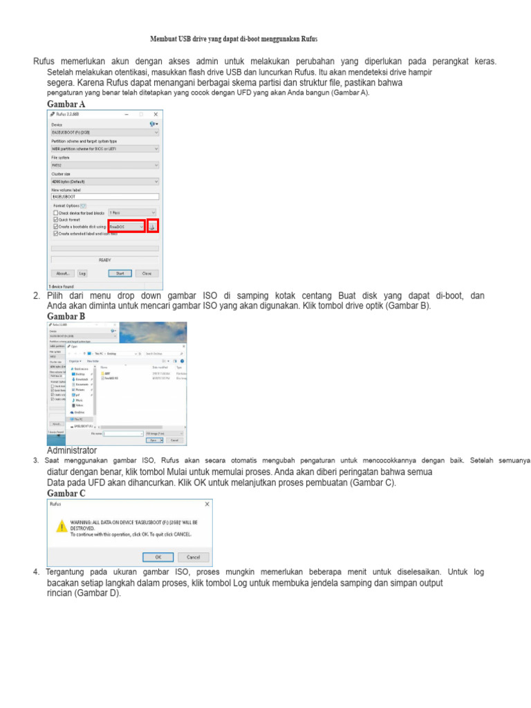 Cara Membuat USB Bootable dengan Rufus | PDF