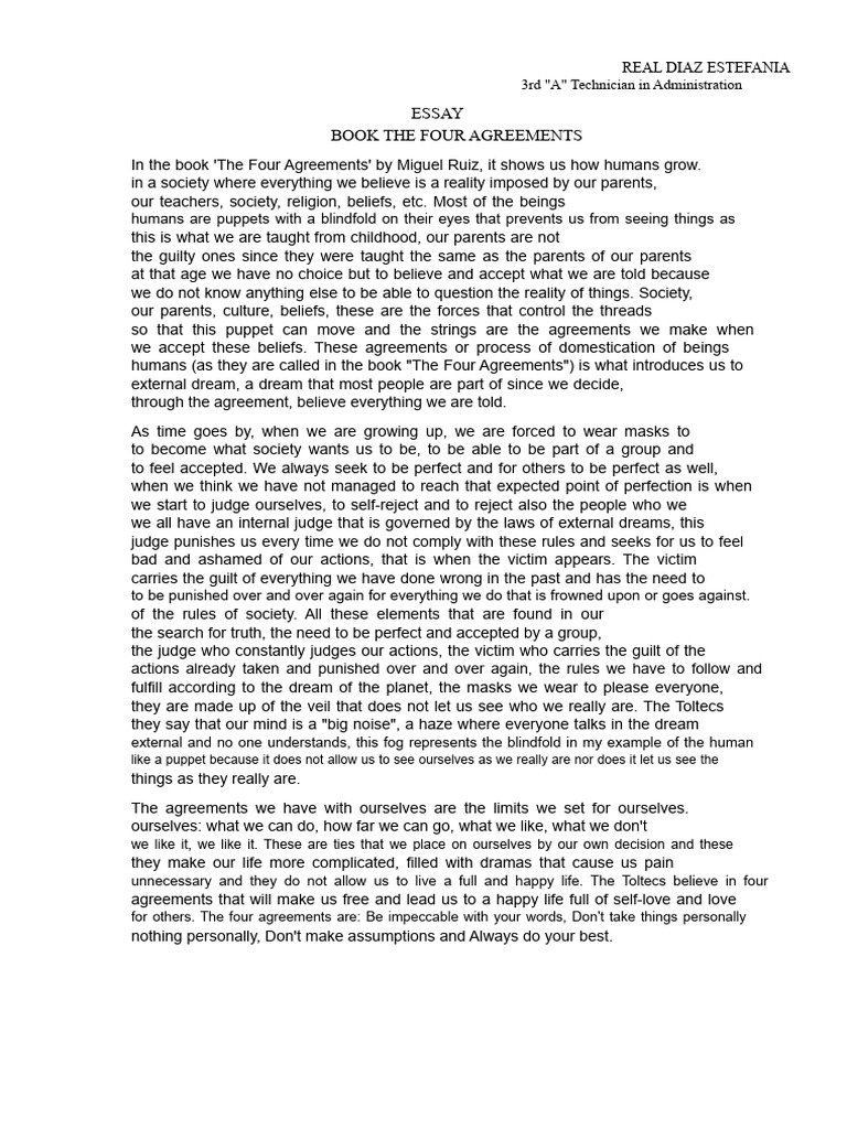 The Four Agreements | PDF | Psychological Concepts | Psychology