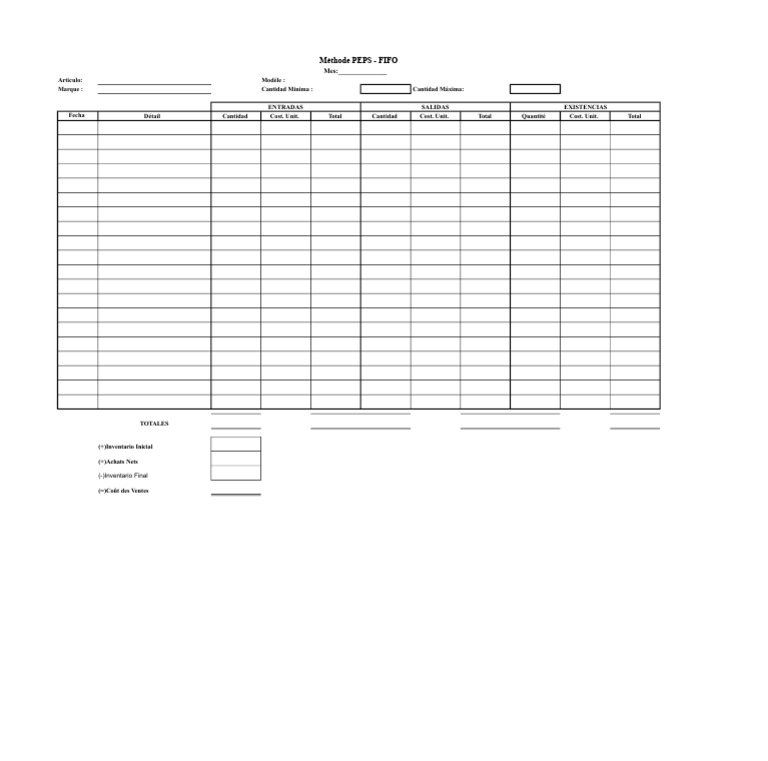 Format de Kardex | PDF