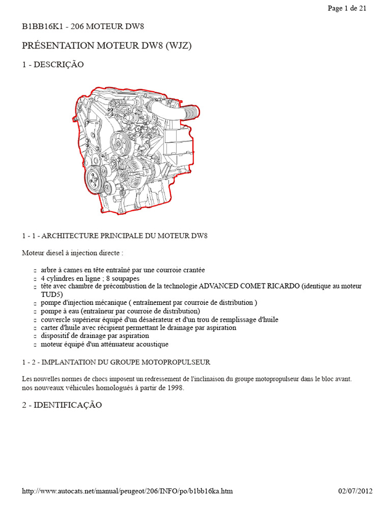 Moteur DW8 : Caractéristiques et Architecture | PDF | Moteurs | Moteur ...