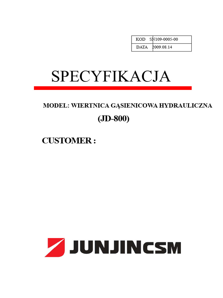 JD 800 Specyfikacje | PDF