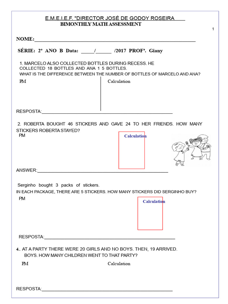 Bimonthly Math Assessment For 2nd Grade Download in WORD | PDF ...