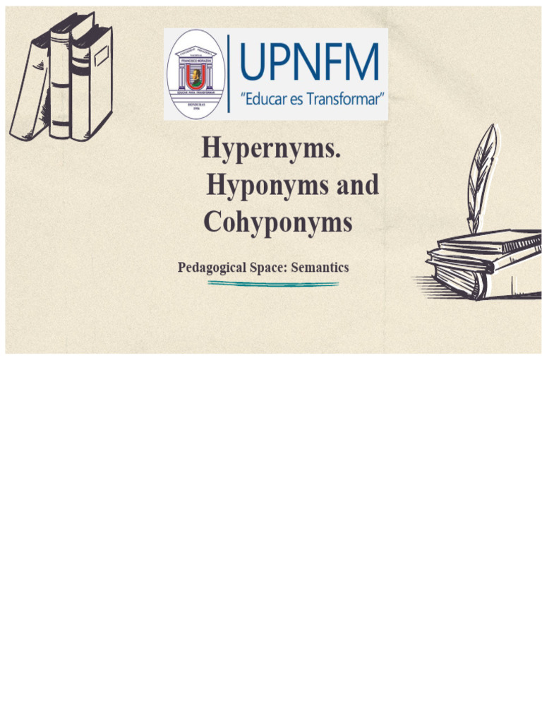 Hypernyms, Hyponyms, and Co-Hyponyms | PDF | Linguistics | Linguistic ...