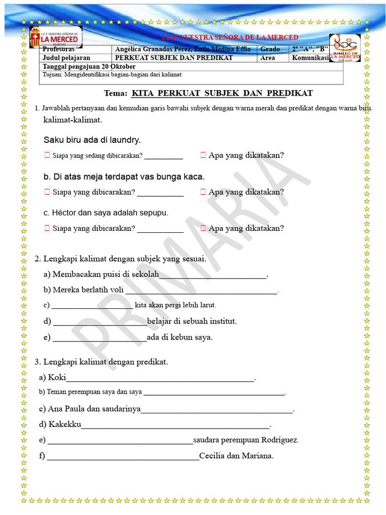 Memahami Subjek dan Predikat Kalimat | PDF