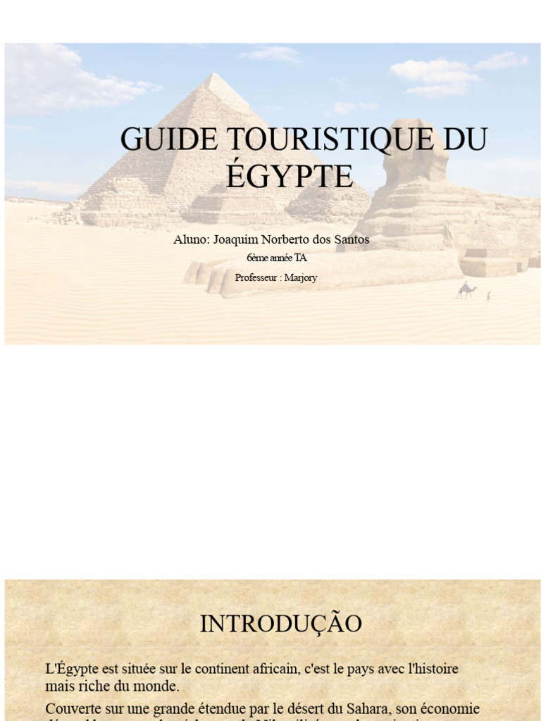 Guide des Sites Touristiques en Égypte | PDF