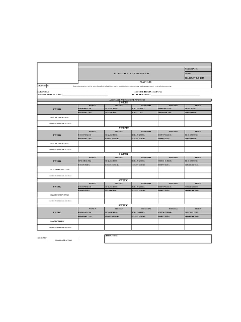 Annex 3. PROFESSIONAL PRACTICE ATTENDANCE REPORT FORMAT 2021 | PDF