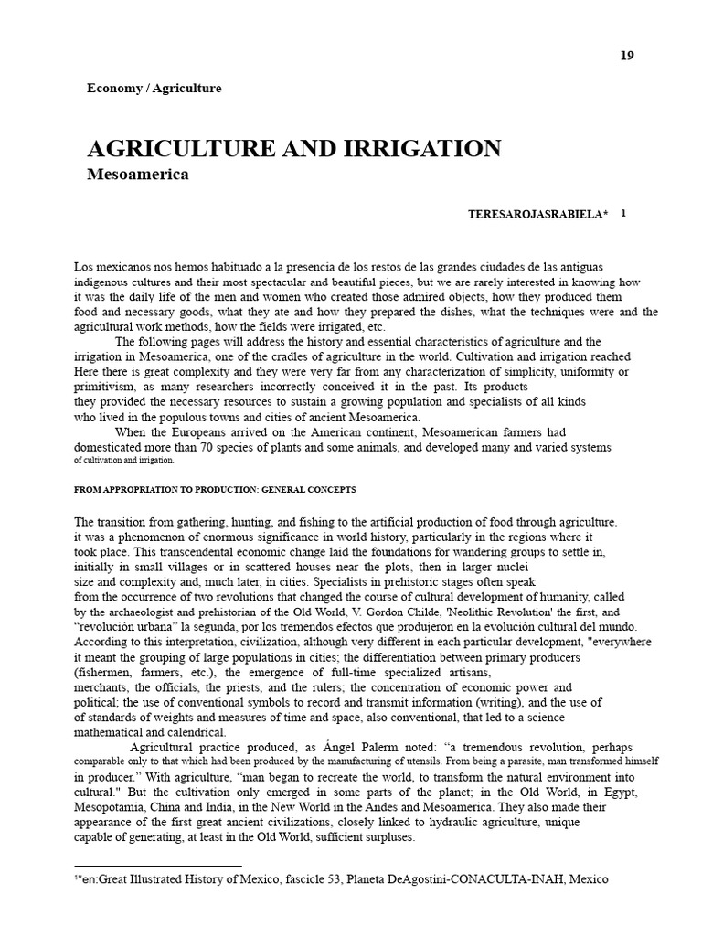 Agriculture and Irrigation in Mesoamerica | PDF | Agriculture | Mesoamerica