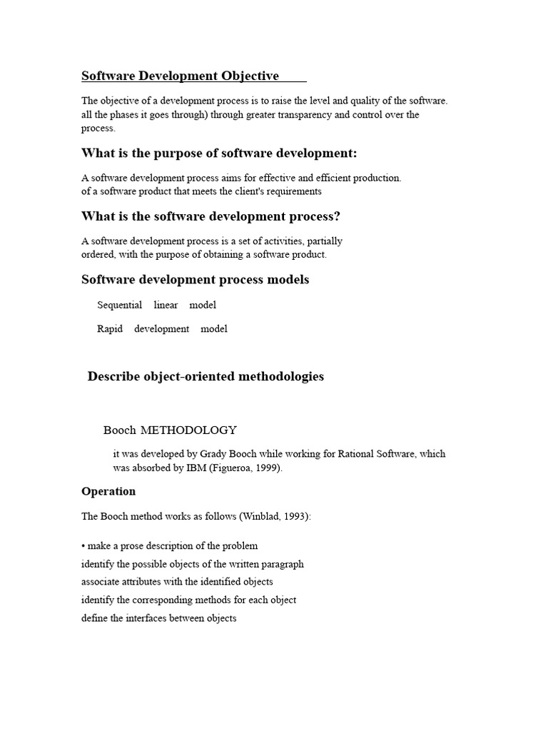Software Development Process Overview | PDF | Software Development ...