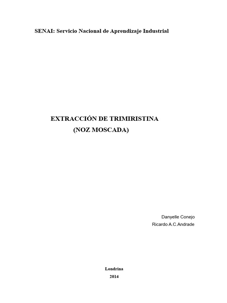 Informe de La Trimiristina | PDF | Etanol | Glicerol