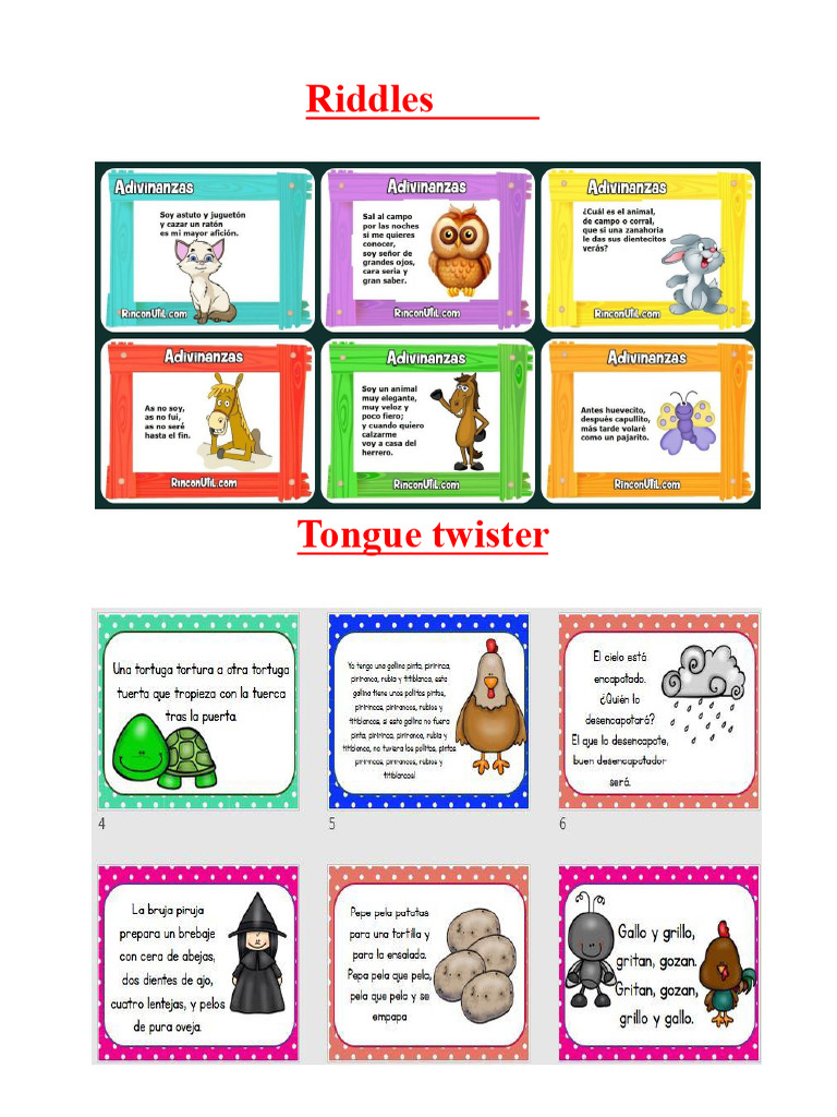 Riddles Tongue Twisters Jokes | PDF