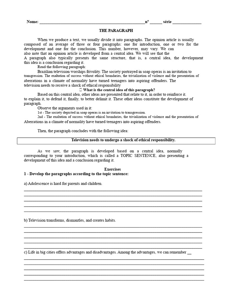 Paragraphing Exercises | PDF | Social Psychology | Communication