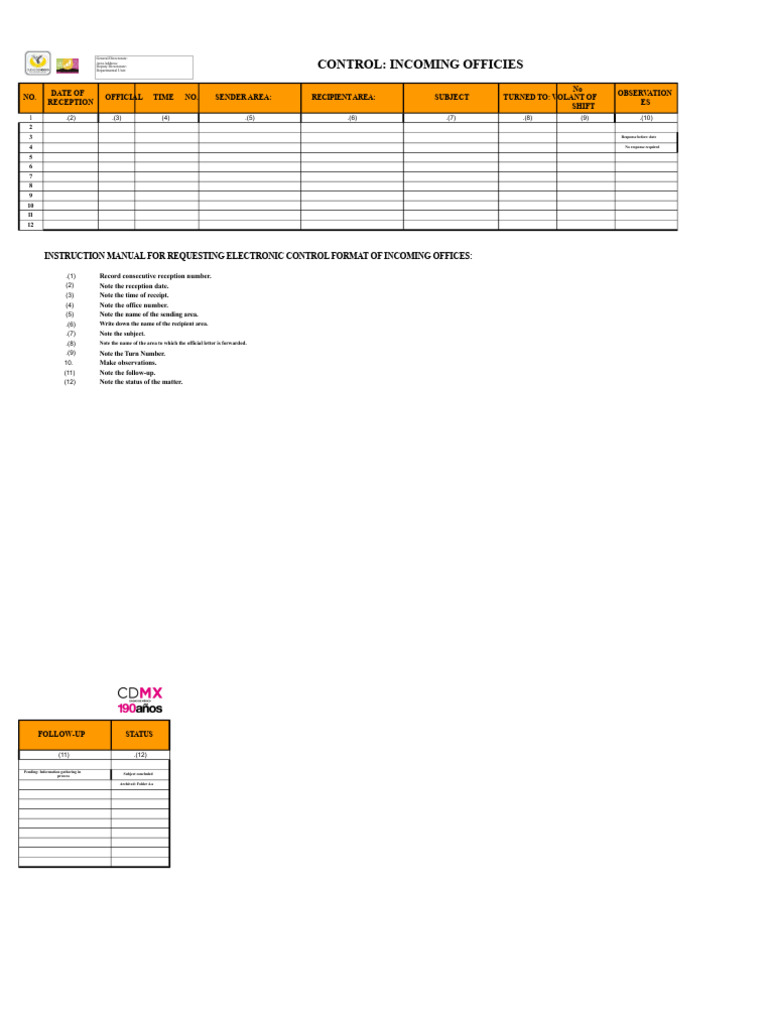 Incoming Office Control Manual | PDF
