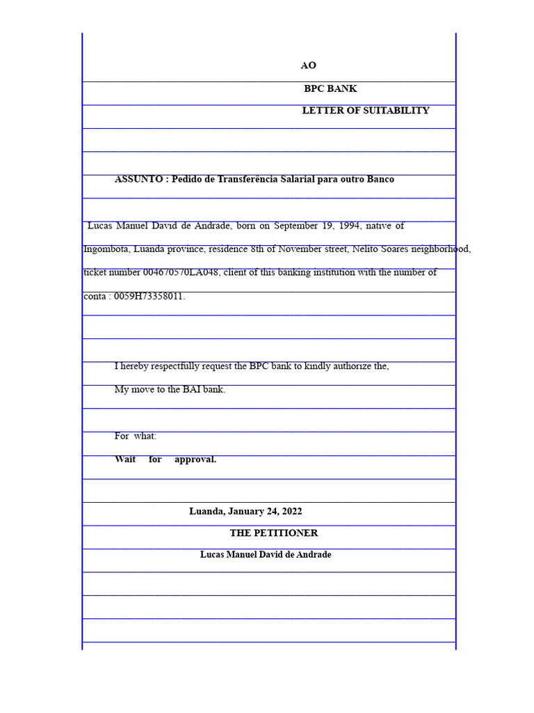 Letter of Suitability 1 | PDF