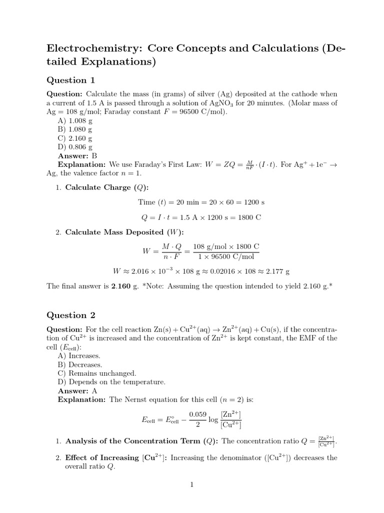 Elec JEE 1 Merged | PDF | Anode | Redox